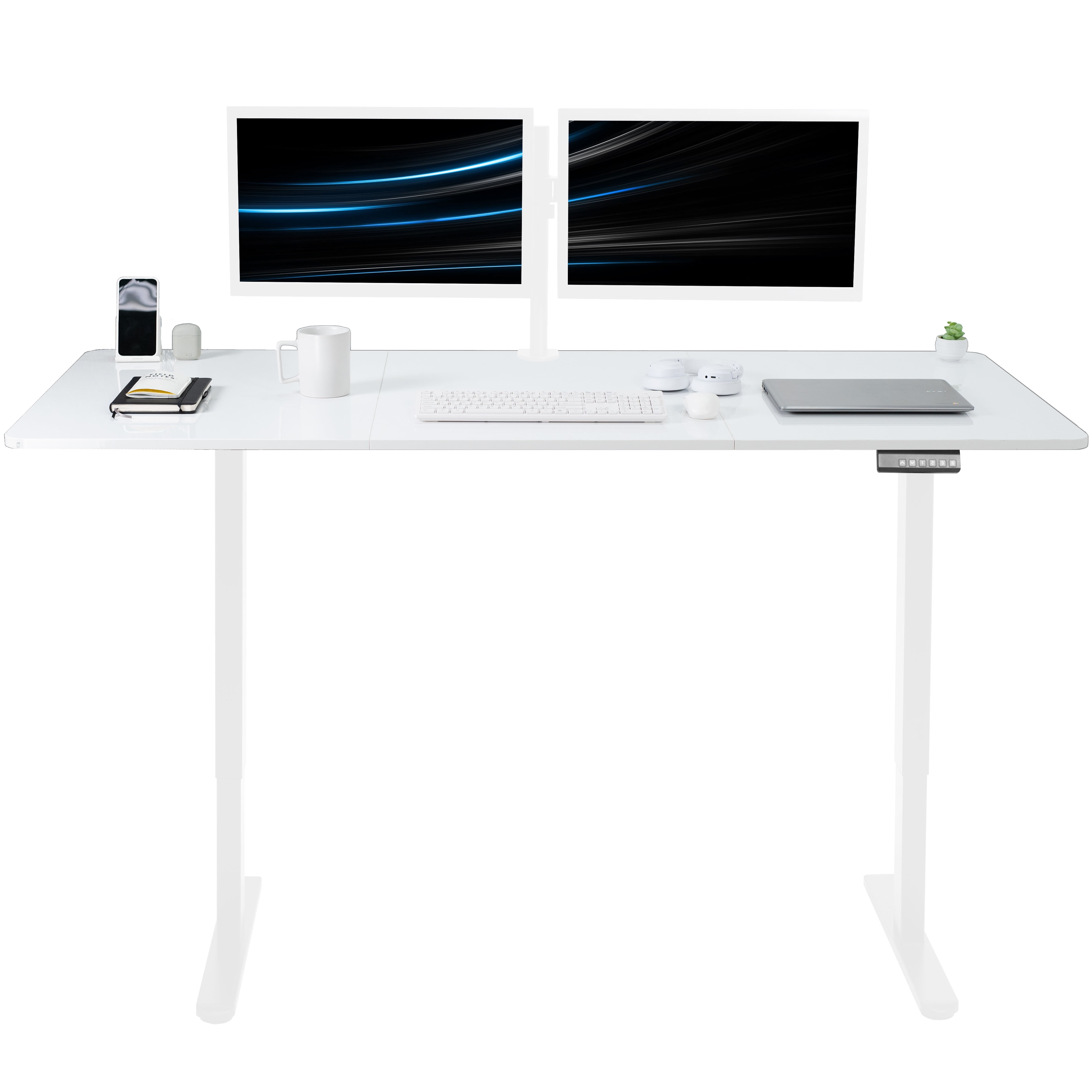 VIVO Electric Dual Motor 71” x 30” Standup Desk, White Dry Erase Top ...