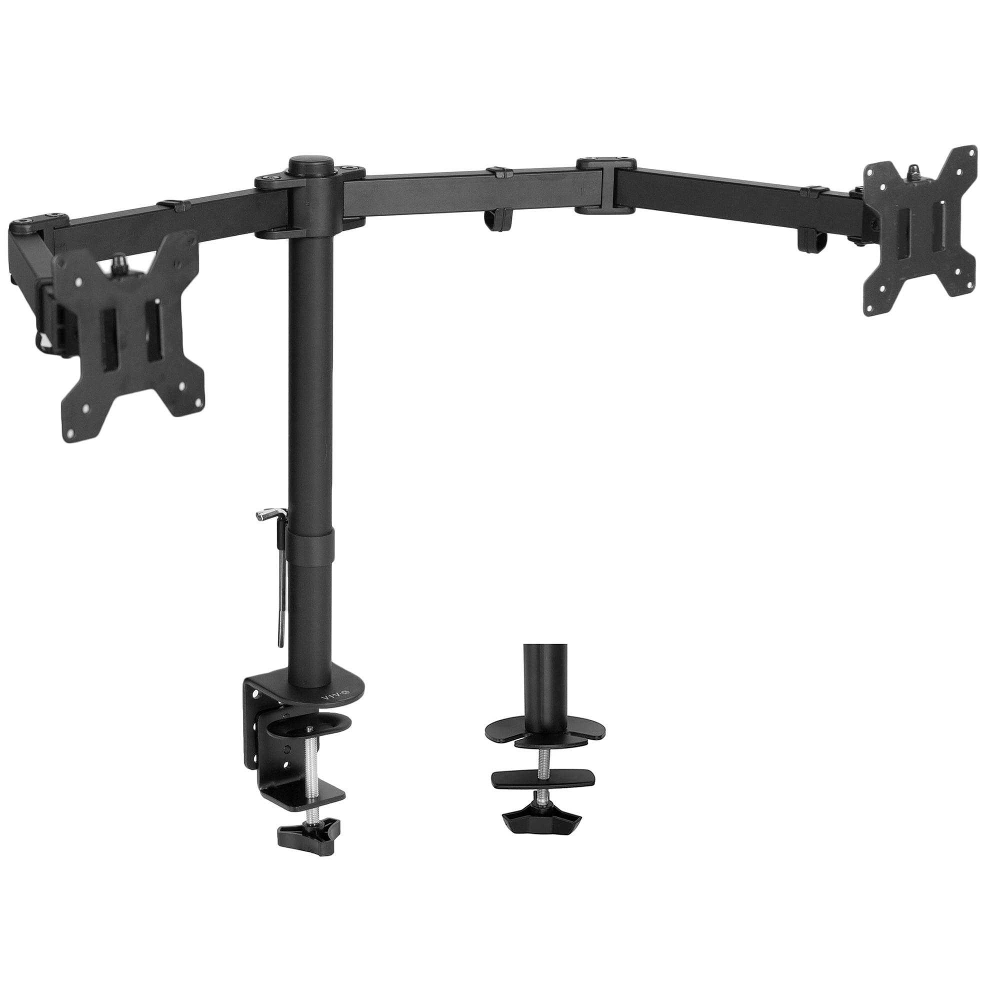 VIVO Adjustable Vertical PC Bracket, Full Motion Dual VESA Monitor Desk ...