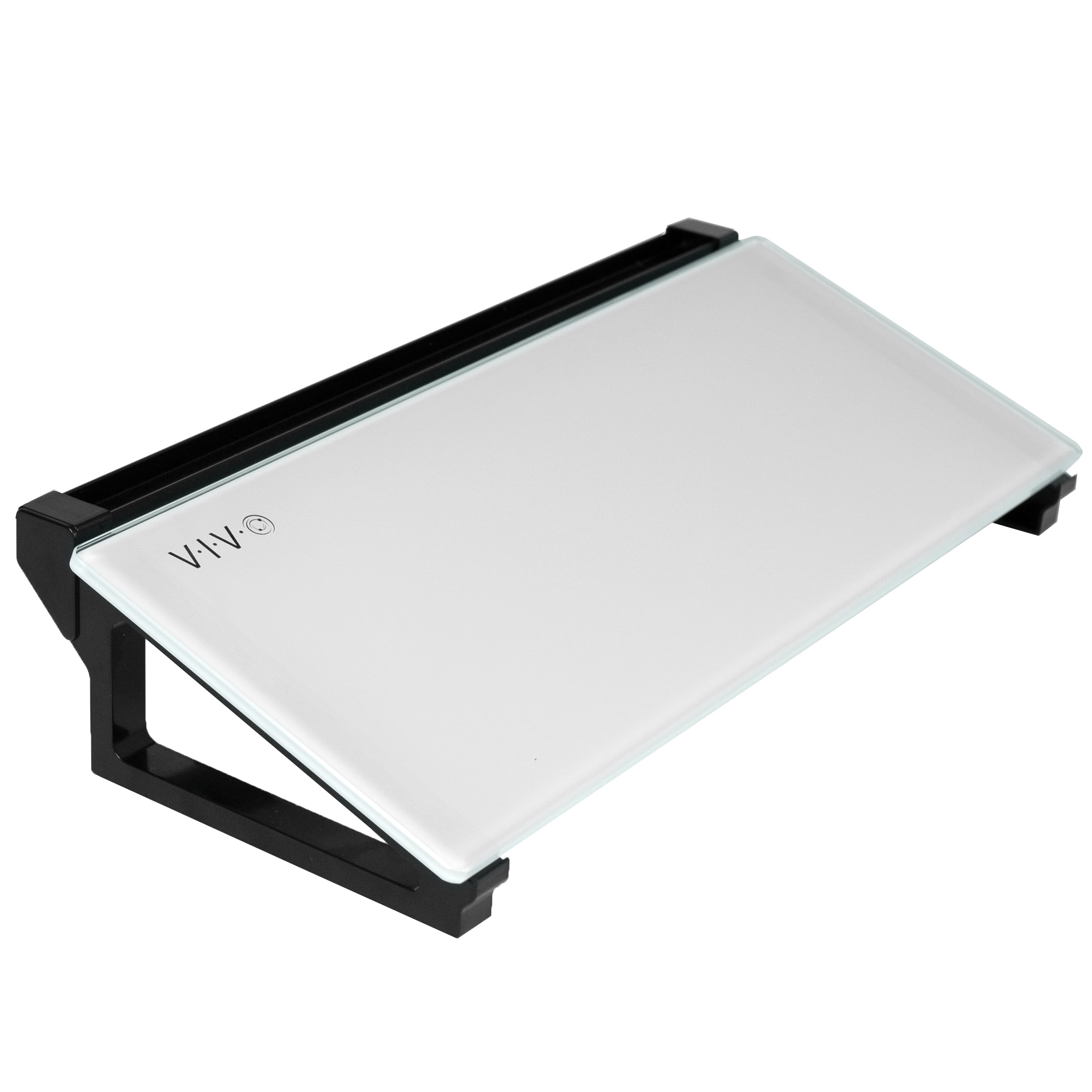 VIVO Glass 16 x 7 inch Desktop Whiteboard with Marker Slot and Open ...