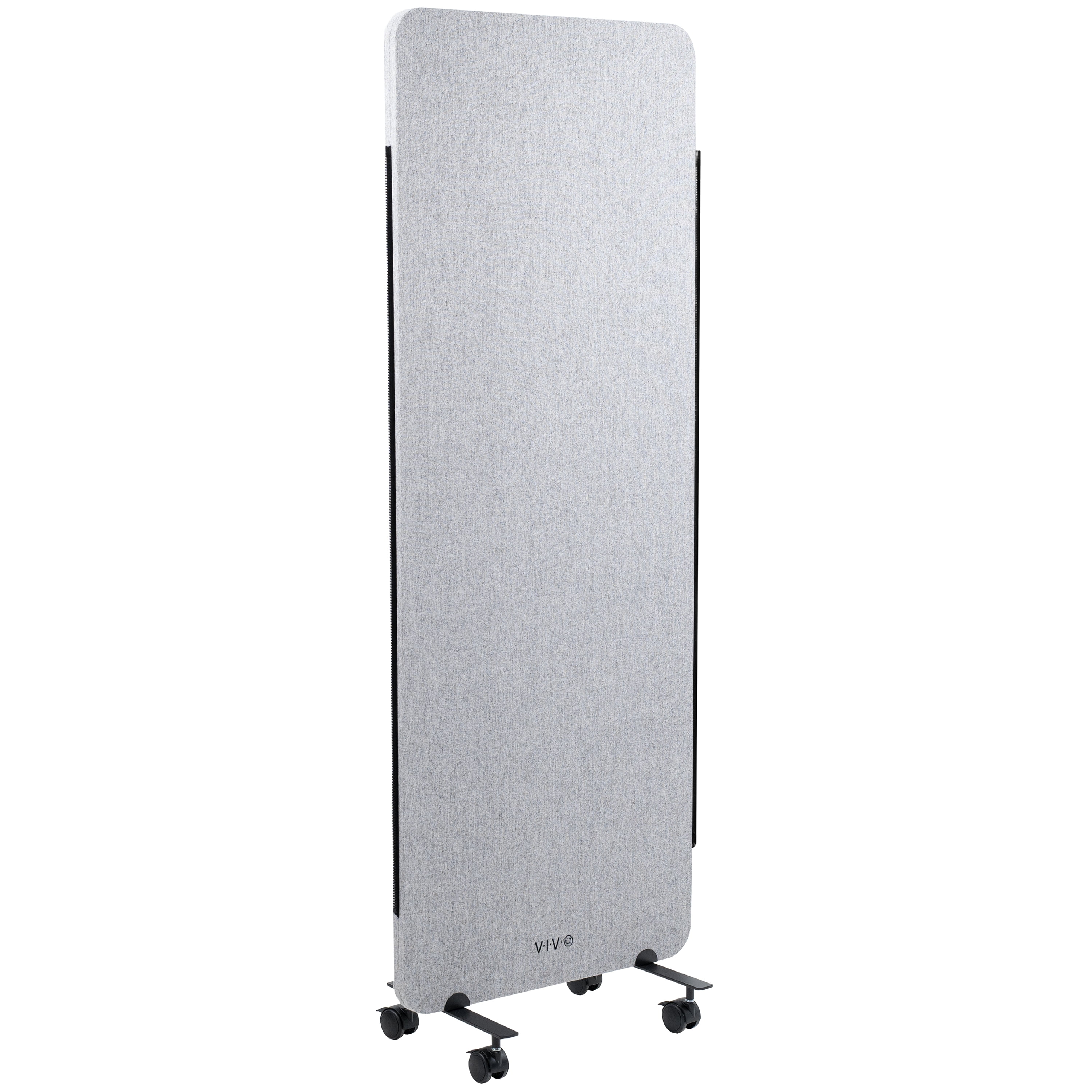 VIVO Gray 24 x 66 inch Mobile Privacy Panel Office Partition on Wheels ...