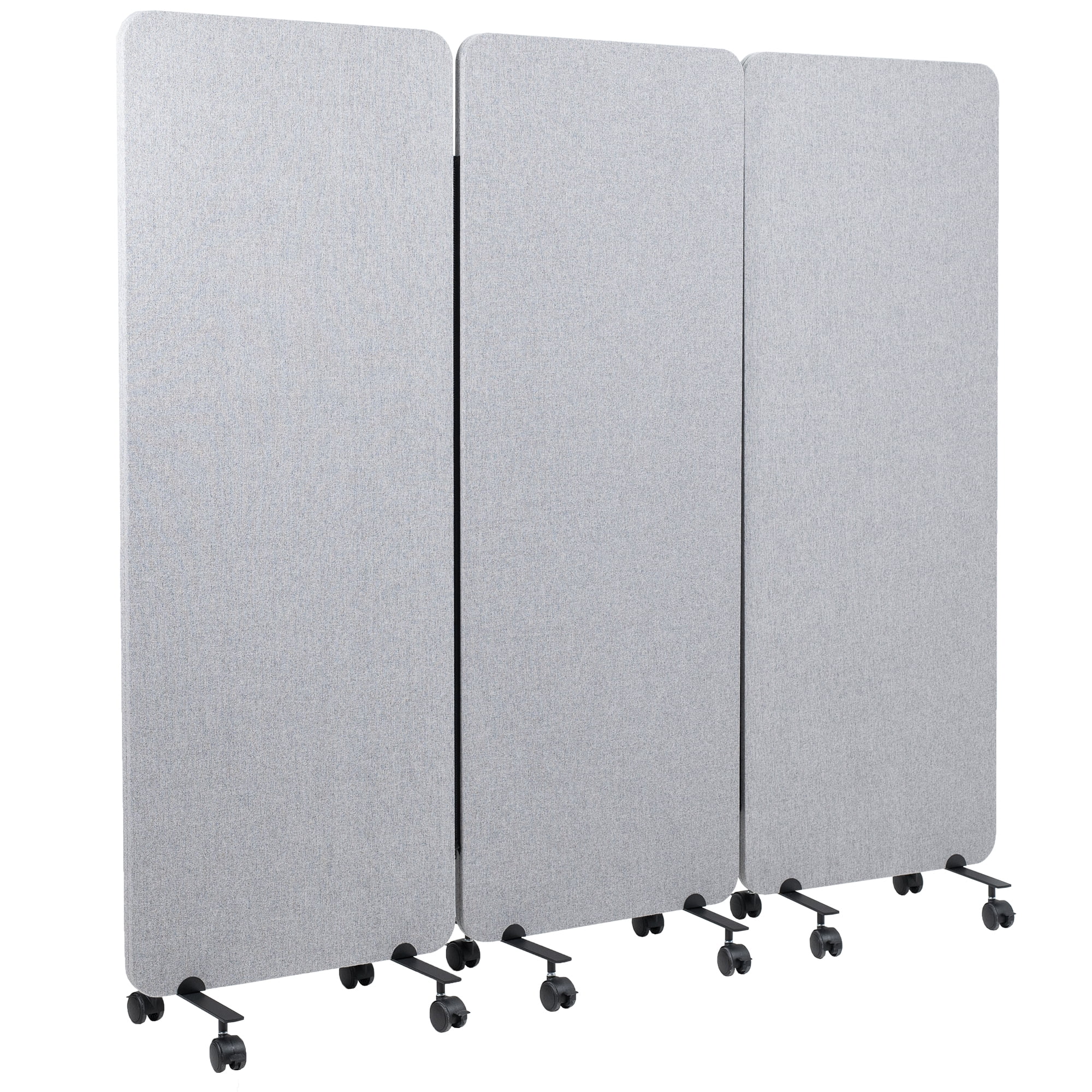 VIVO Gray 72 x 66 inch Mobile Privacy Panel Office Partition on Wheels ...