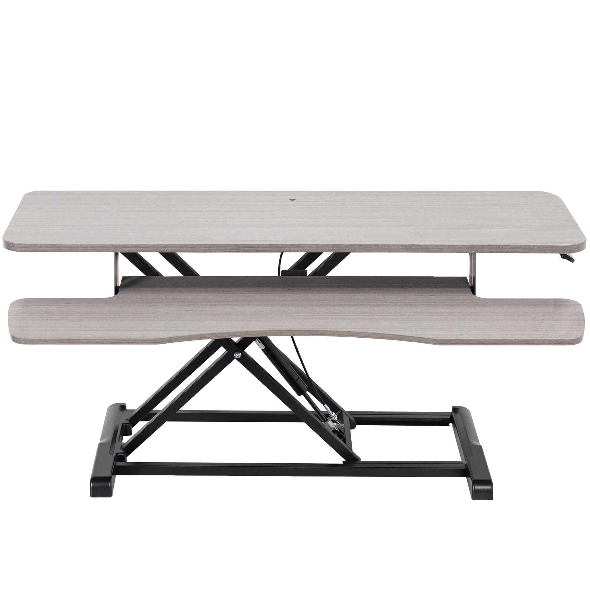 VIVO Gray Height Adjustable 36" Standing Desk Monitor Riser, Black ...