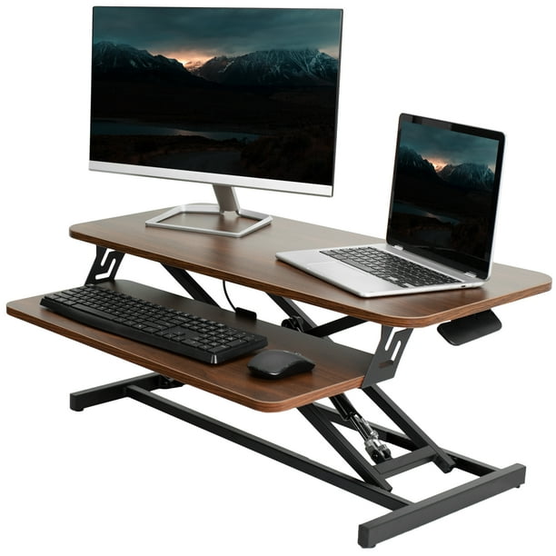 VIVO Height Adjustable 32" Standing Desk Monitor Riser, Sit Stand ...
