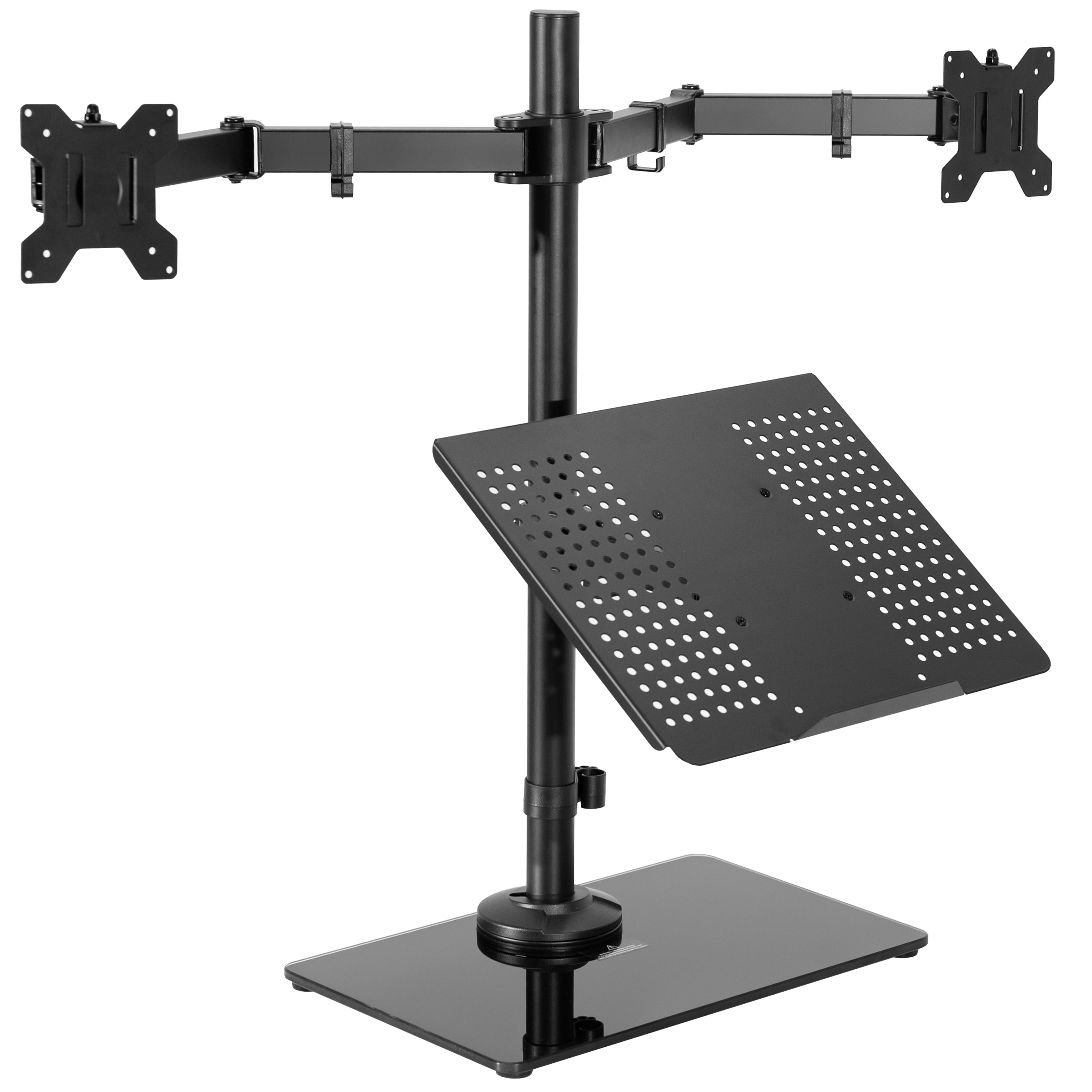 VIVO Laptop and Dual Monitor Desk Stand w/ Glass Base, Fits 32 ...
