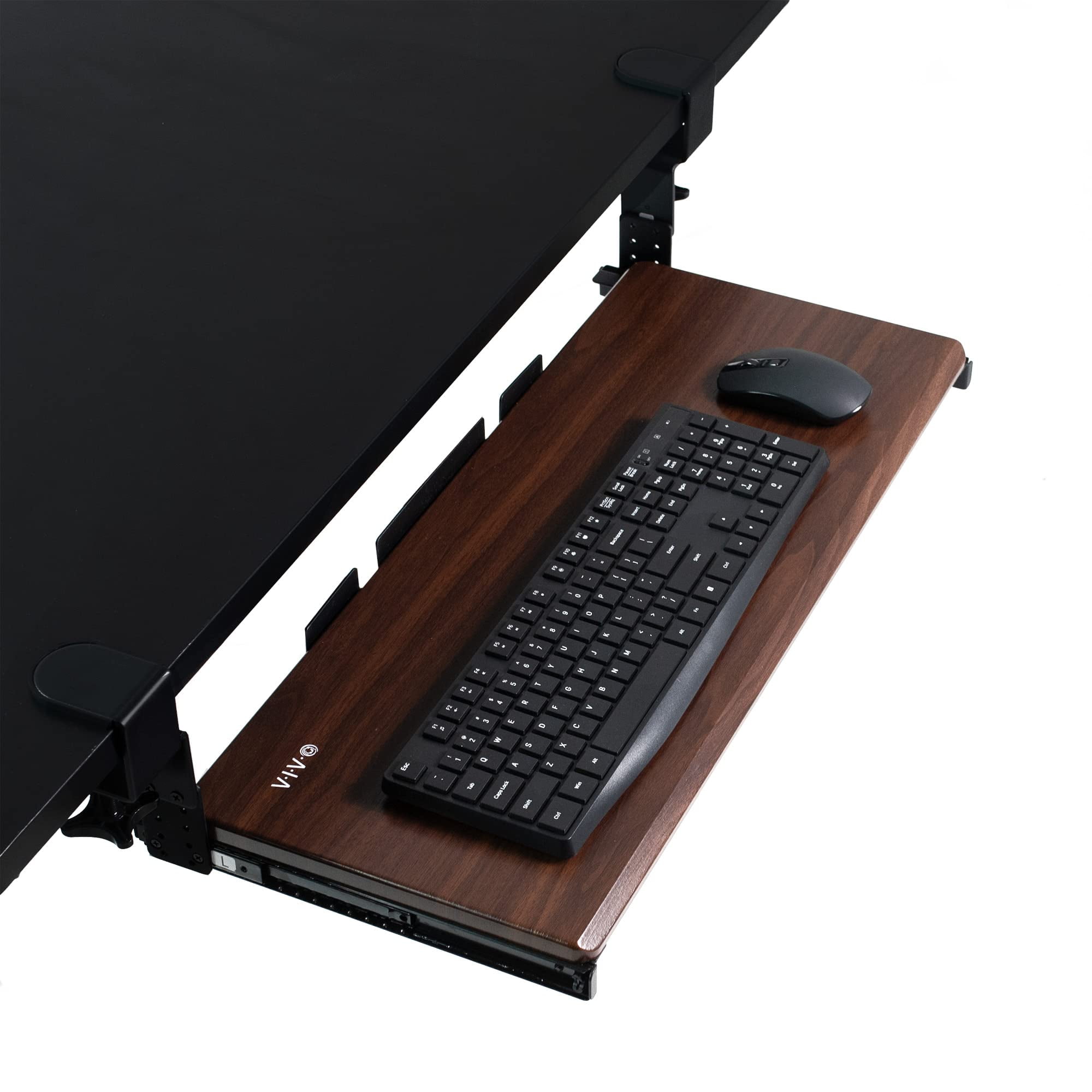 VIVO Large Height Adjustable Under Desk Keyboard Tray, C-clamp Mount ...