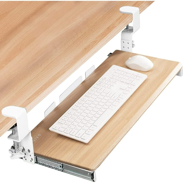 VIVO Large Height Adjustable Under Desk Keyboard Tray, C-clamp Mount ...