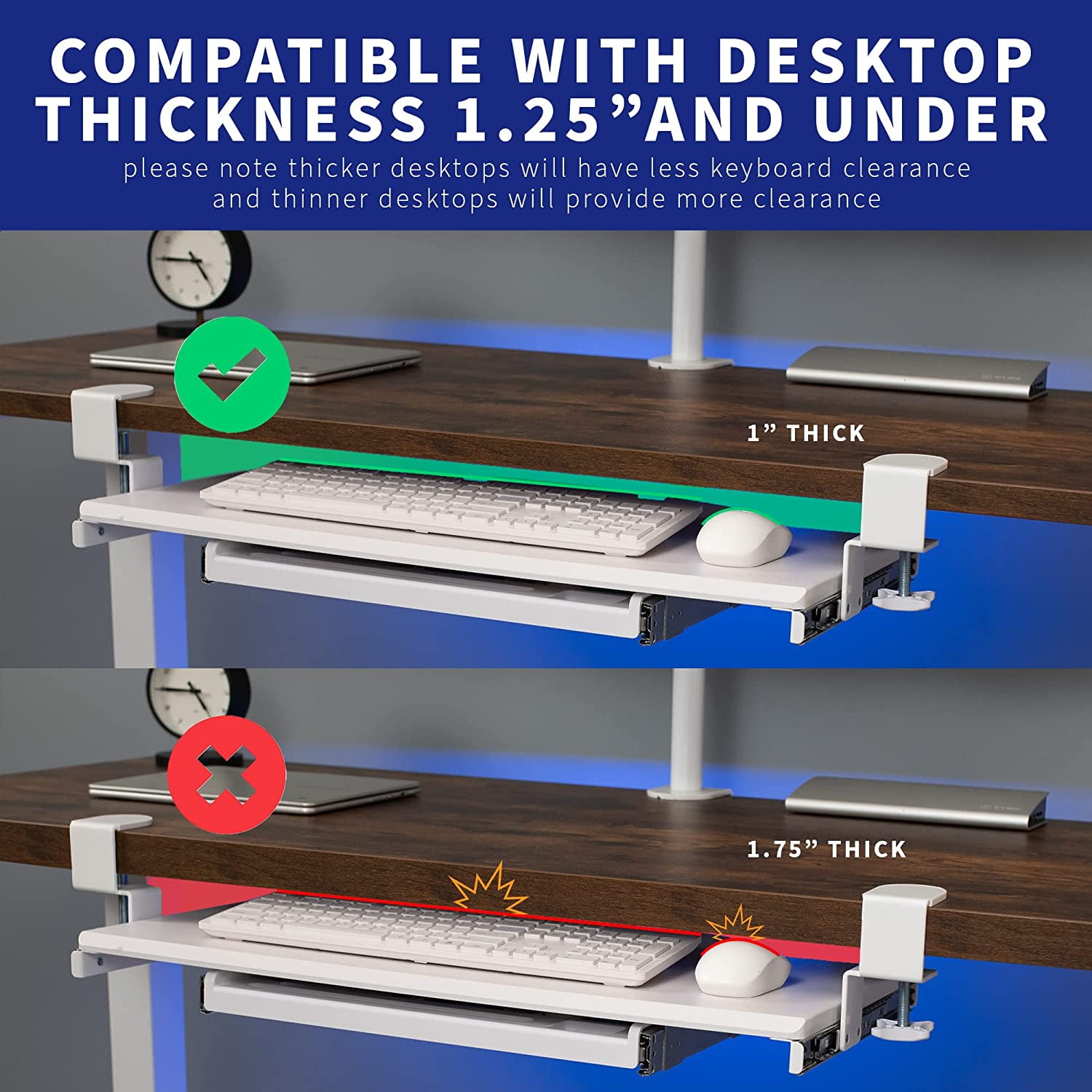 VIVO Large Keyboard Tray Under Desk Pull Out Platform with Pencil ...