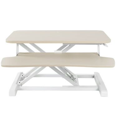 VIVO Dual Base Adjustable Standing Desk, Computer Monitor & Laptop ...