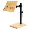 VIVO Light Wood / Black Adjustable Bamboo Book Stand for Hands Free ...