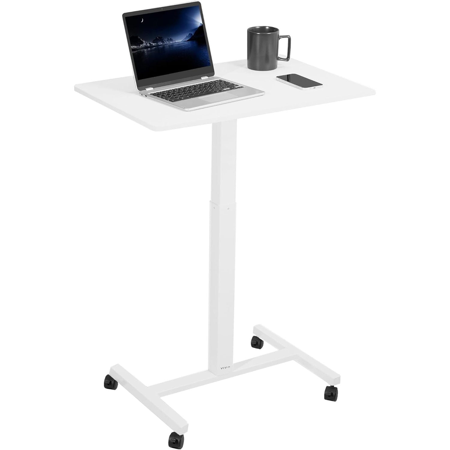 VIVO Mobile Compact 28 inch Pneumatic Lift Sit to Stand Laptop Desk ...