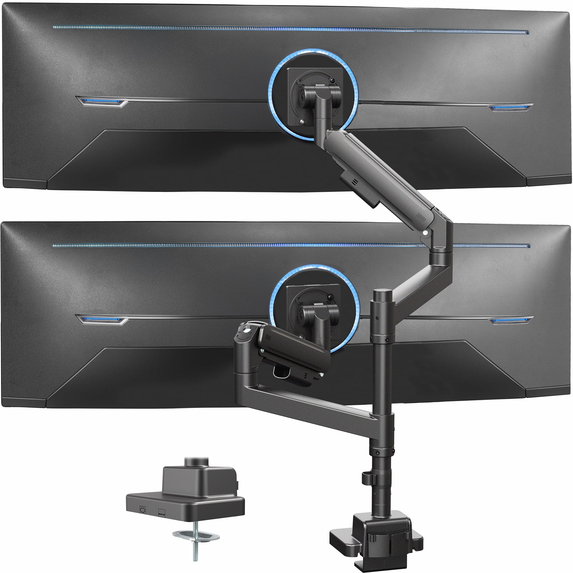 VIVO Pneumatic Dual Ultrawide Computer Monitor Desk Mount with ...