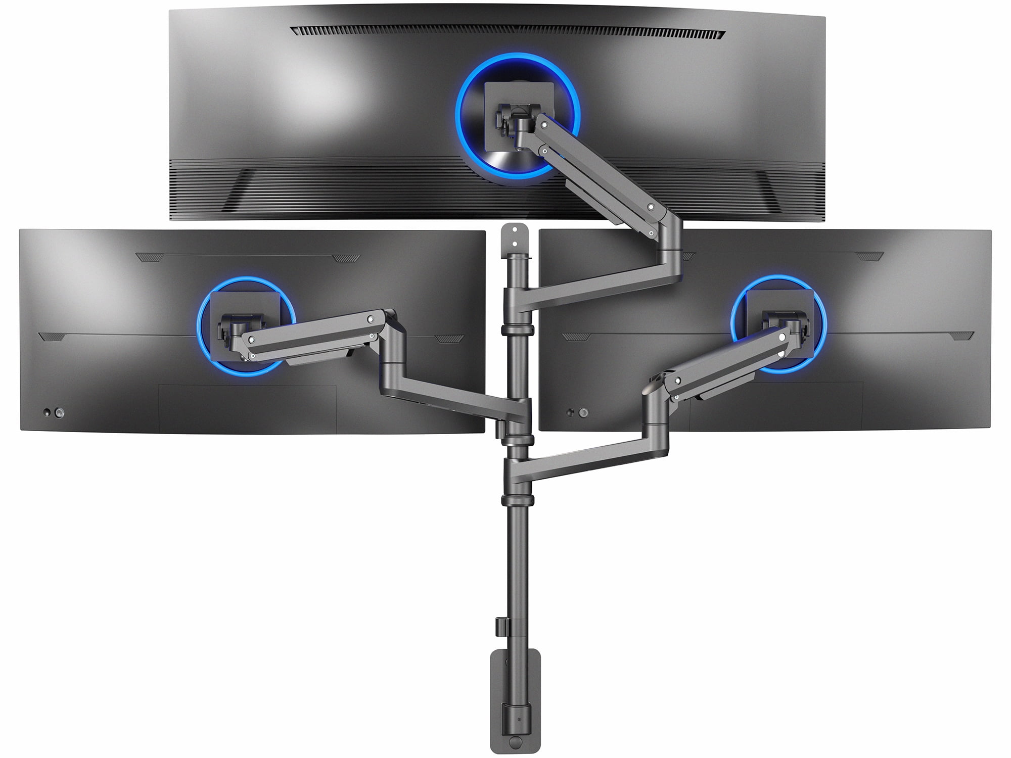 VIVO Pneumatic Triple Ultrawide Monitor Wall Mount for up to 49 ...
