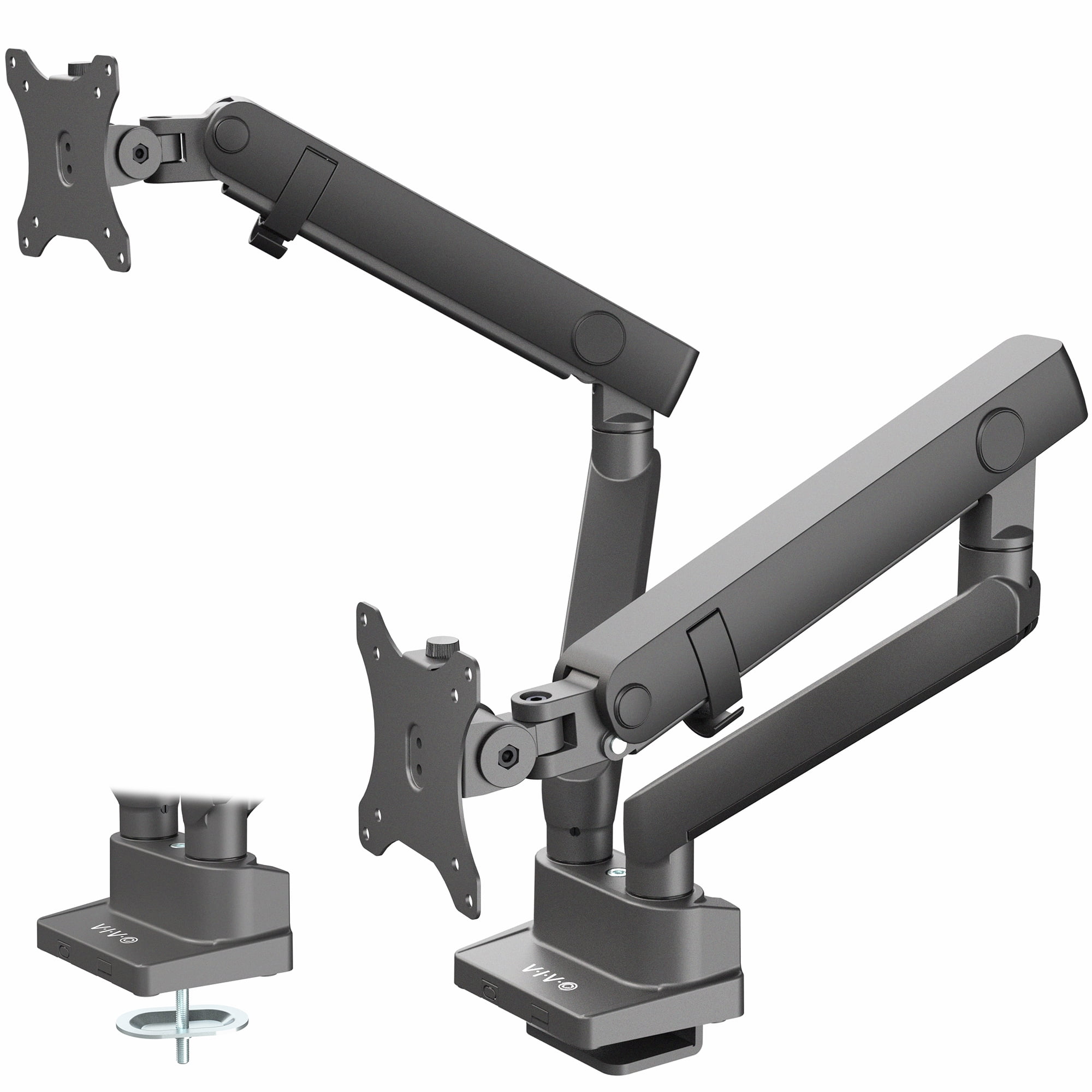 VIVO Premium Aluminum Full Motion Dual Monitor Lift Engine Arm Desk ...