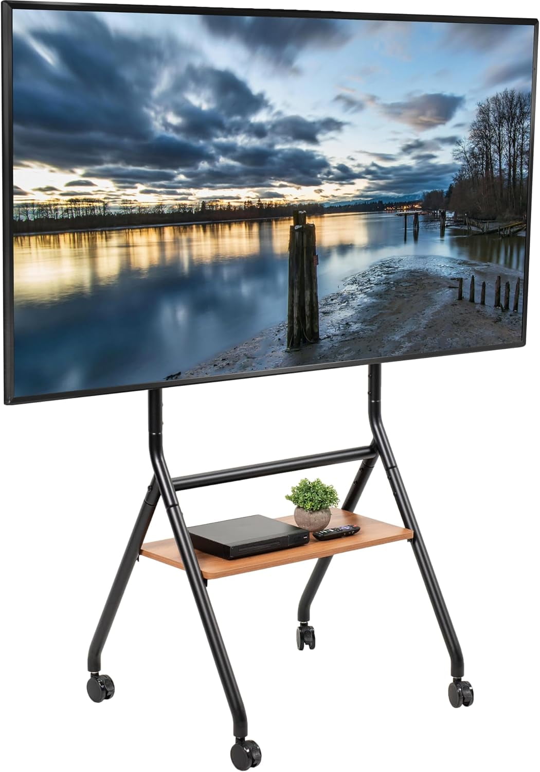 VIVO Rolling 37 to 86 inch Height Adjustable TV Floor Stand with Shelf ...