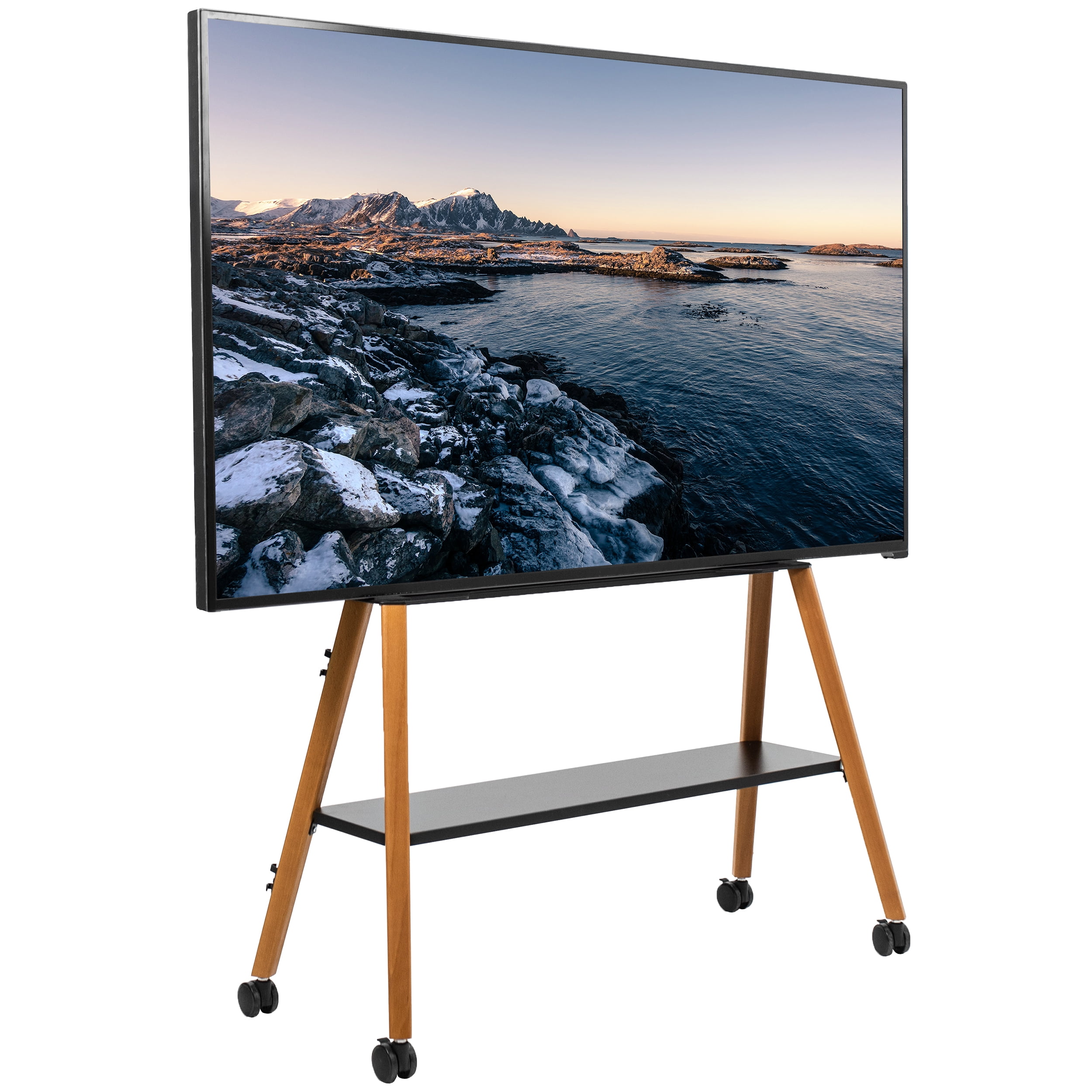 "VIVO Large Screen Rolling Easel Studio TV Floor Stand with Shelf, Big ...