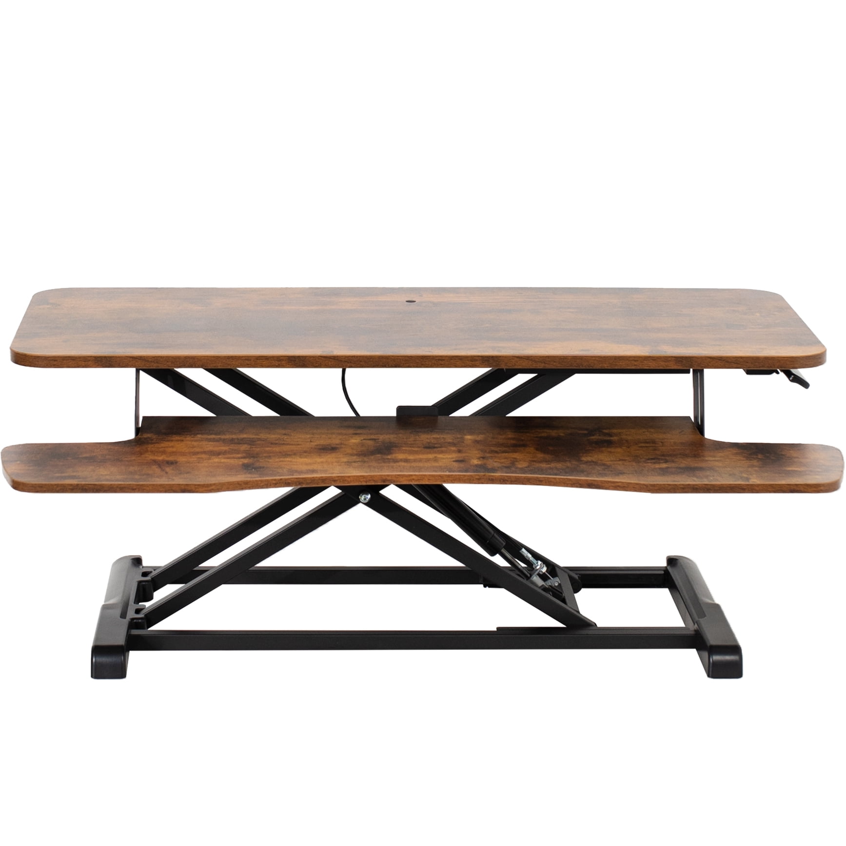 VIVO Rustic Vintage Brown / Black Height Adjustable 38" Standing Desk ...