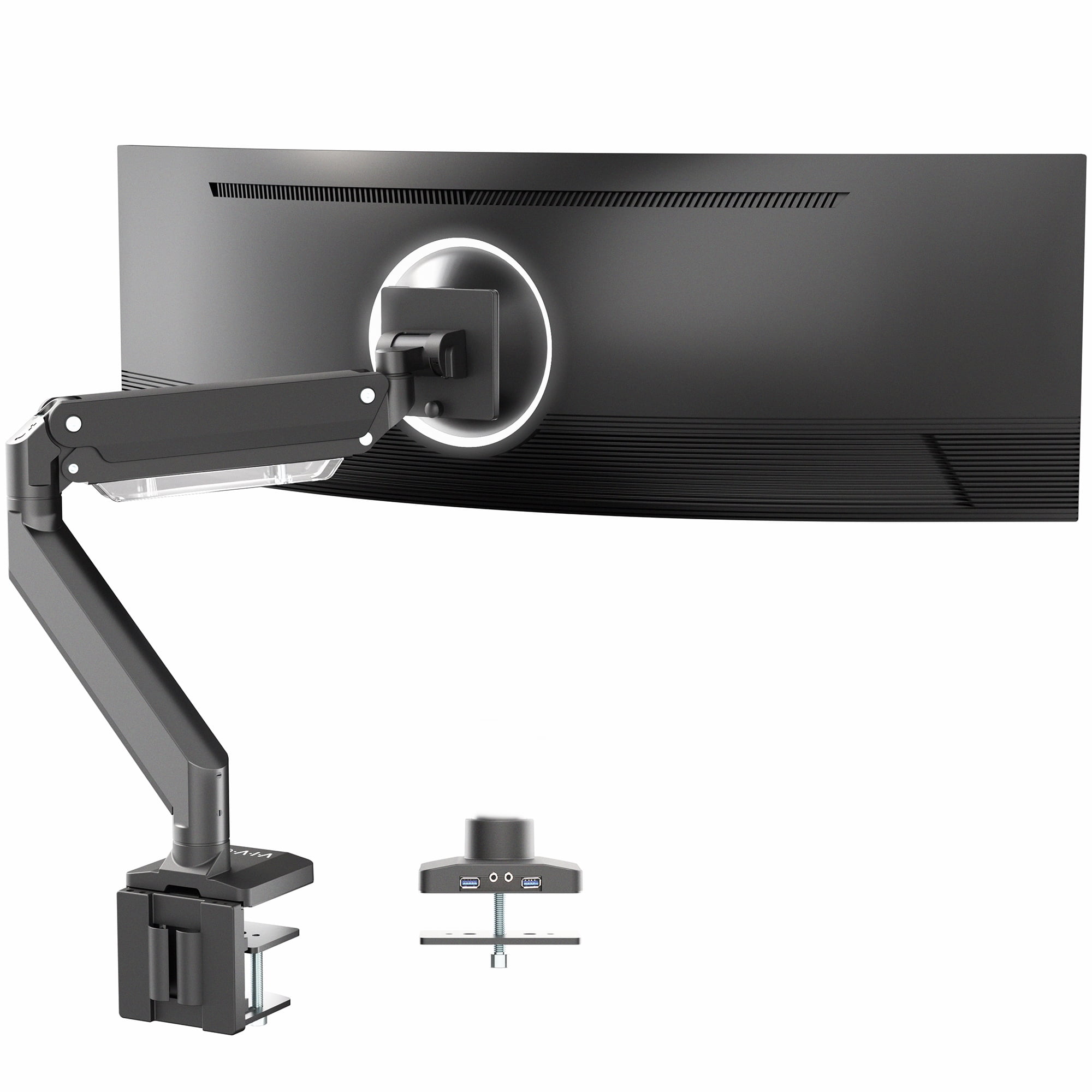 "VIVO Single Pneumatic Monitor Desk Mount, Fits Ultrawides up to 49 ...