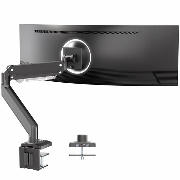 "VIVO Single Pneumatic Monitor Desk Mount, Fits Ultrawides up to 49 ...