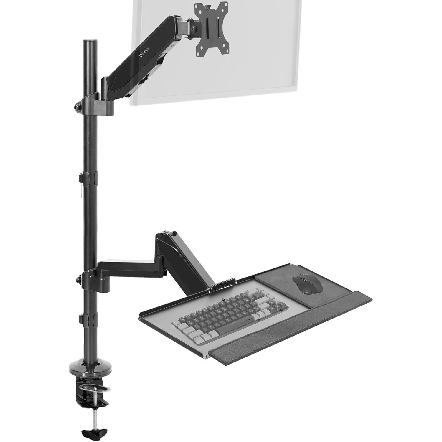 VIVO Sit-Stand Height Adjustable Pneumatic Spring Arm Keyboard Tray ...