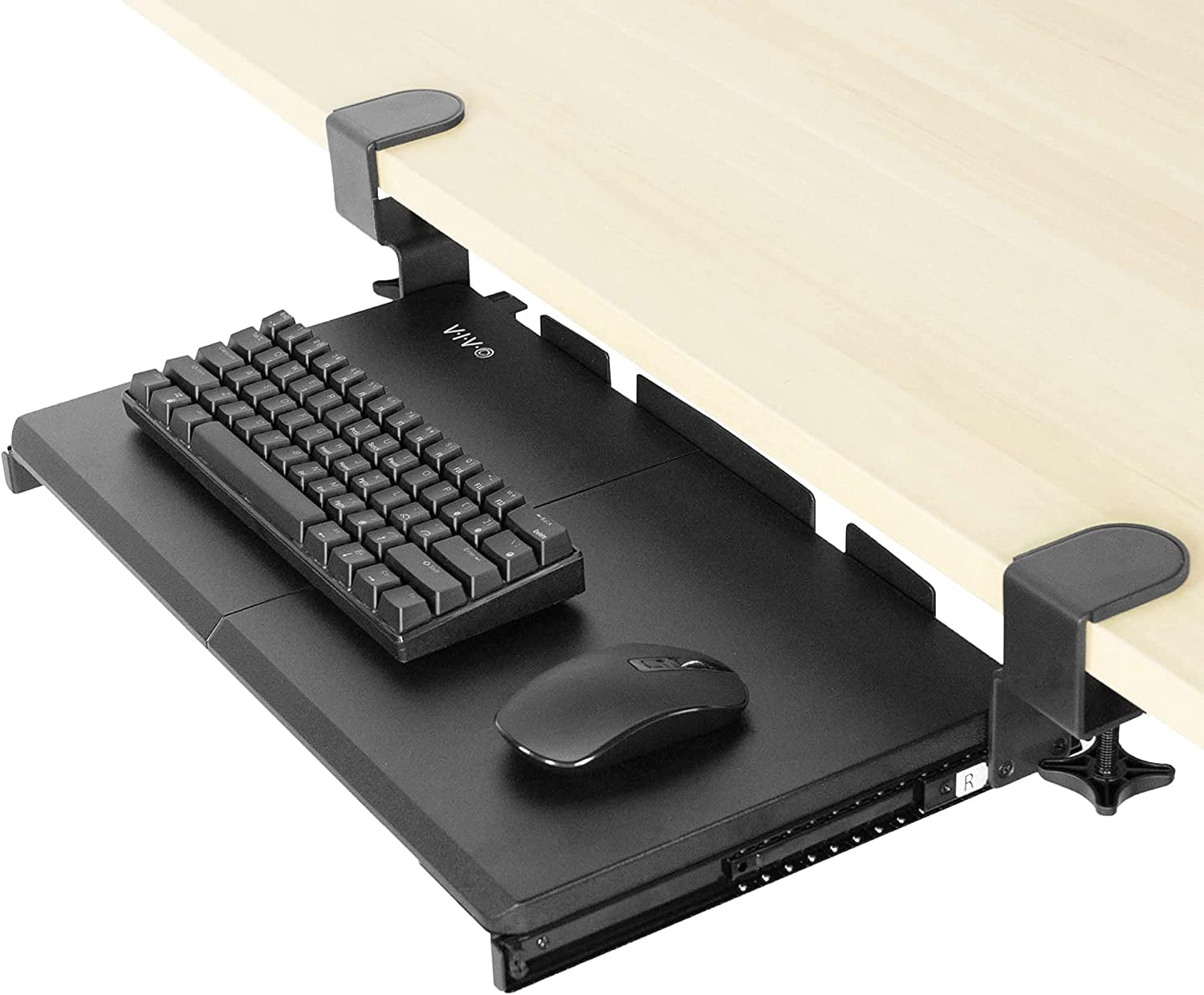VIVO Small Keyboard Tray, Under Desk Pull Out with Extra Sturdy C Clamp ...