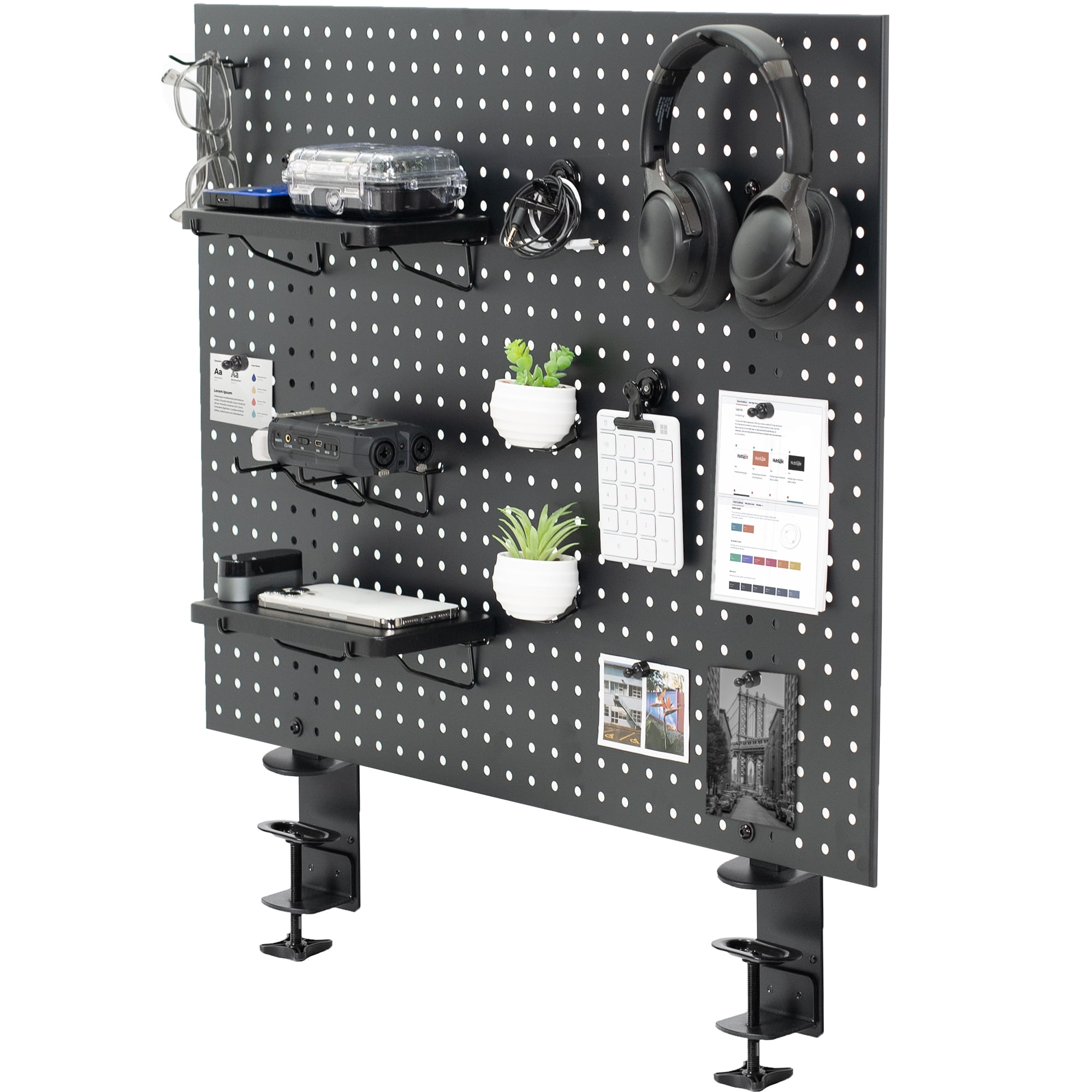 VIVO Steel Work Pegboard, Clamp-on 30" x 24" Desktop, Magnetic Privacy ...