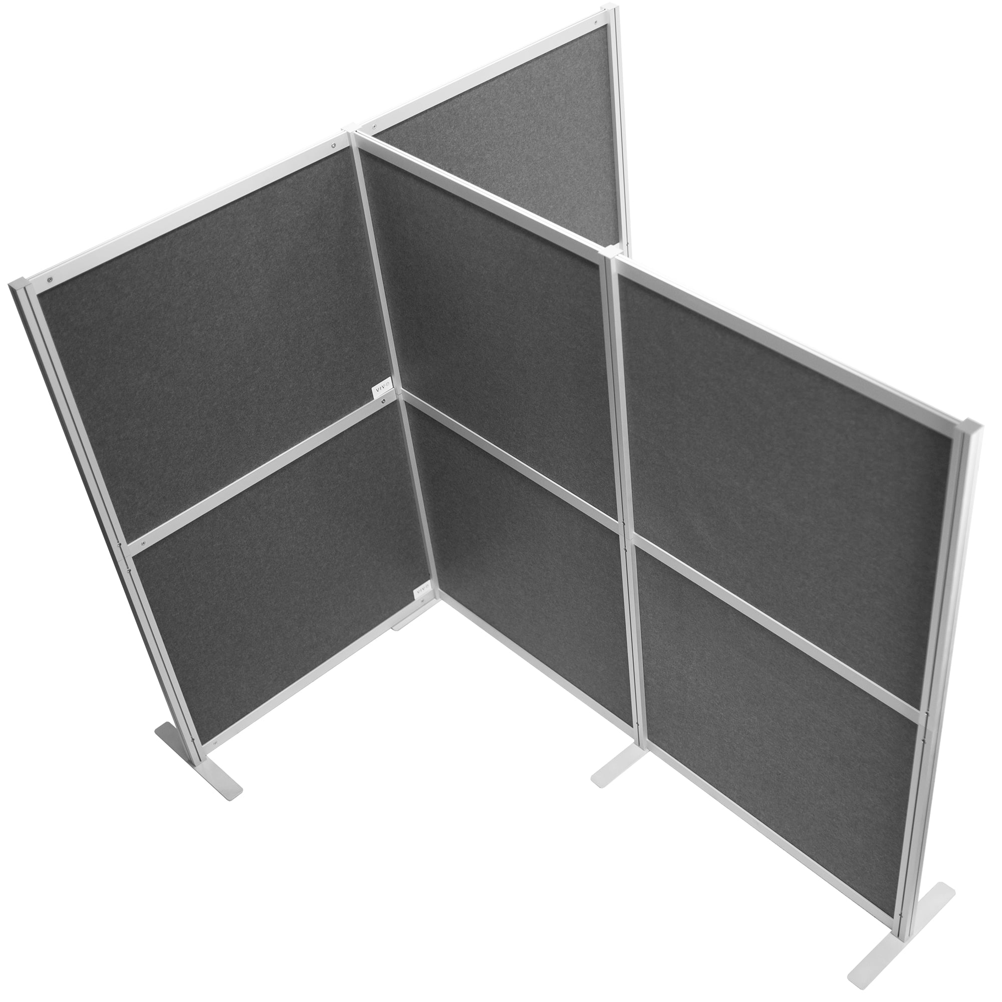 VIVO T-Shaped Desk Privacy Standing Screen, Modern Office Cubicle Dividers with 4 PET Panels ...