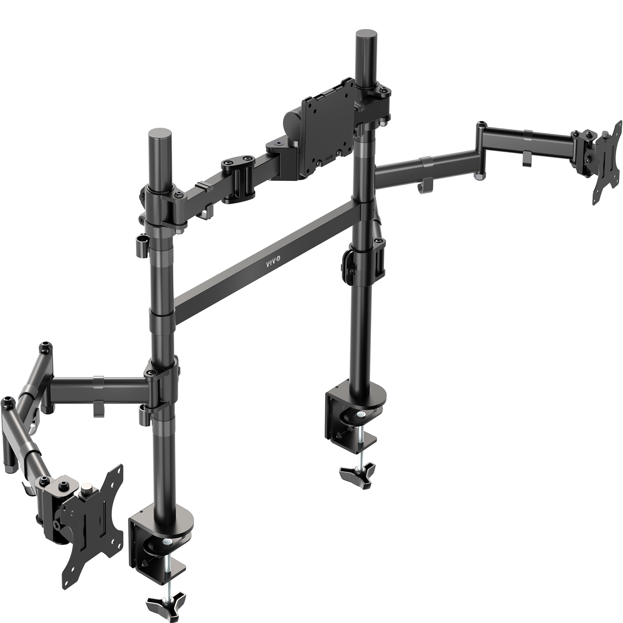 VIVO Triple Ultrawide Monitor Desk Mount, 2 Poles, Up to 49" Screens ...