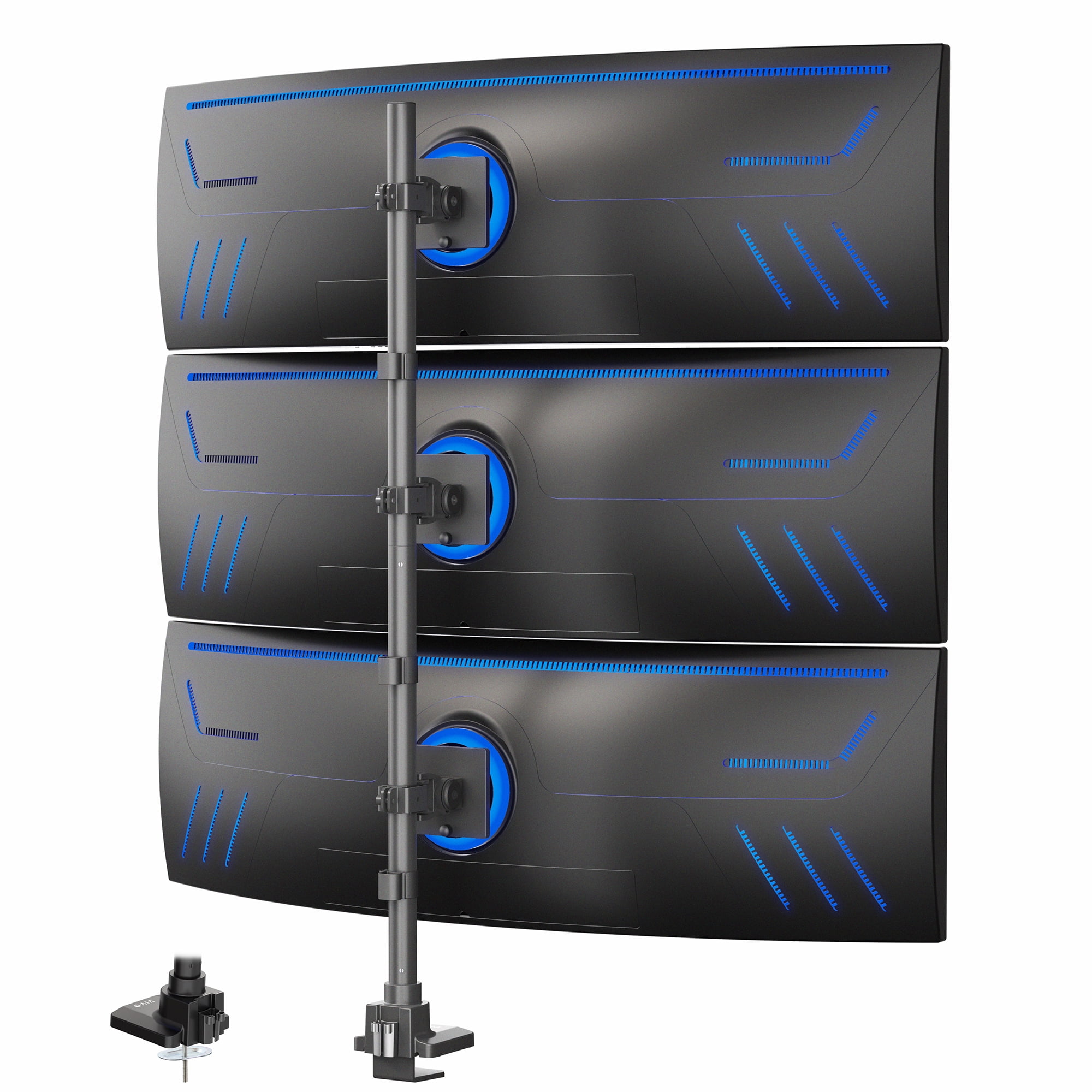 VIVO Triple Ultrawide Stacked Monitor Extra Tall Desk Mount, 3 Screens ...