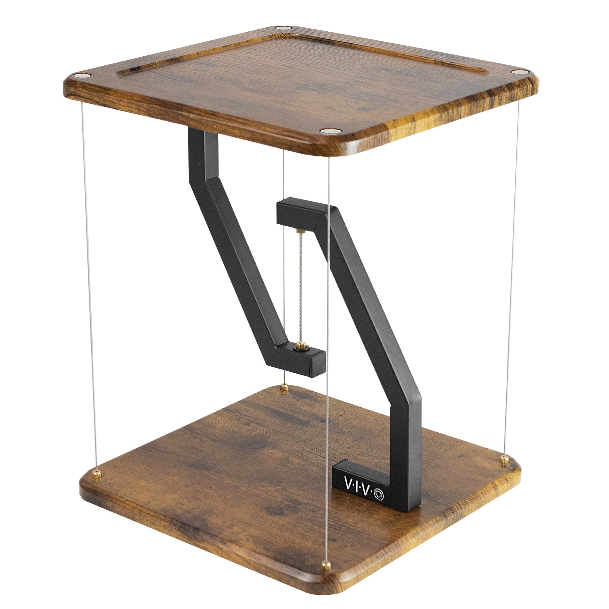 VIVO Vintage Brown / Black Tensegrity Speaker Stand with Surround Sound ...