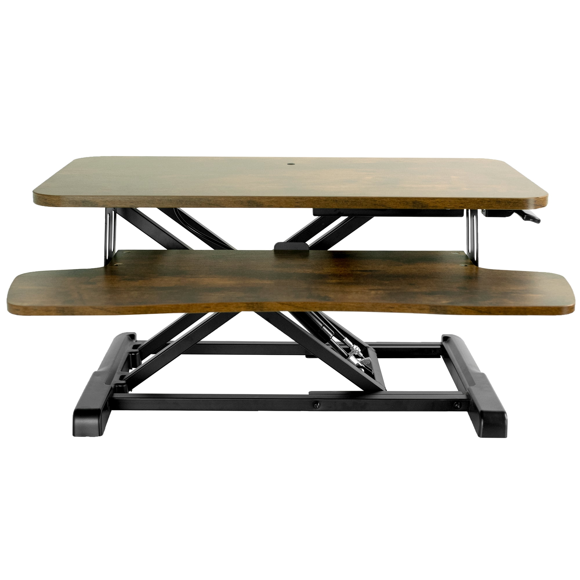 VIVO Vintage Brown Height Adjustable 28" Standing Desk Monitor Riser ...