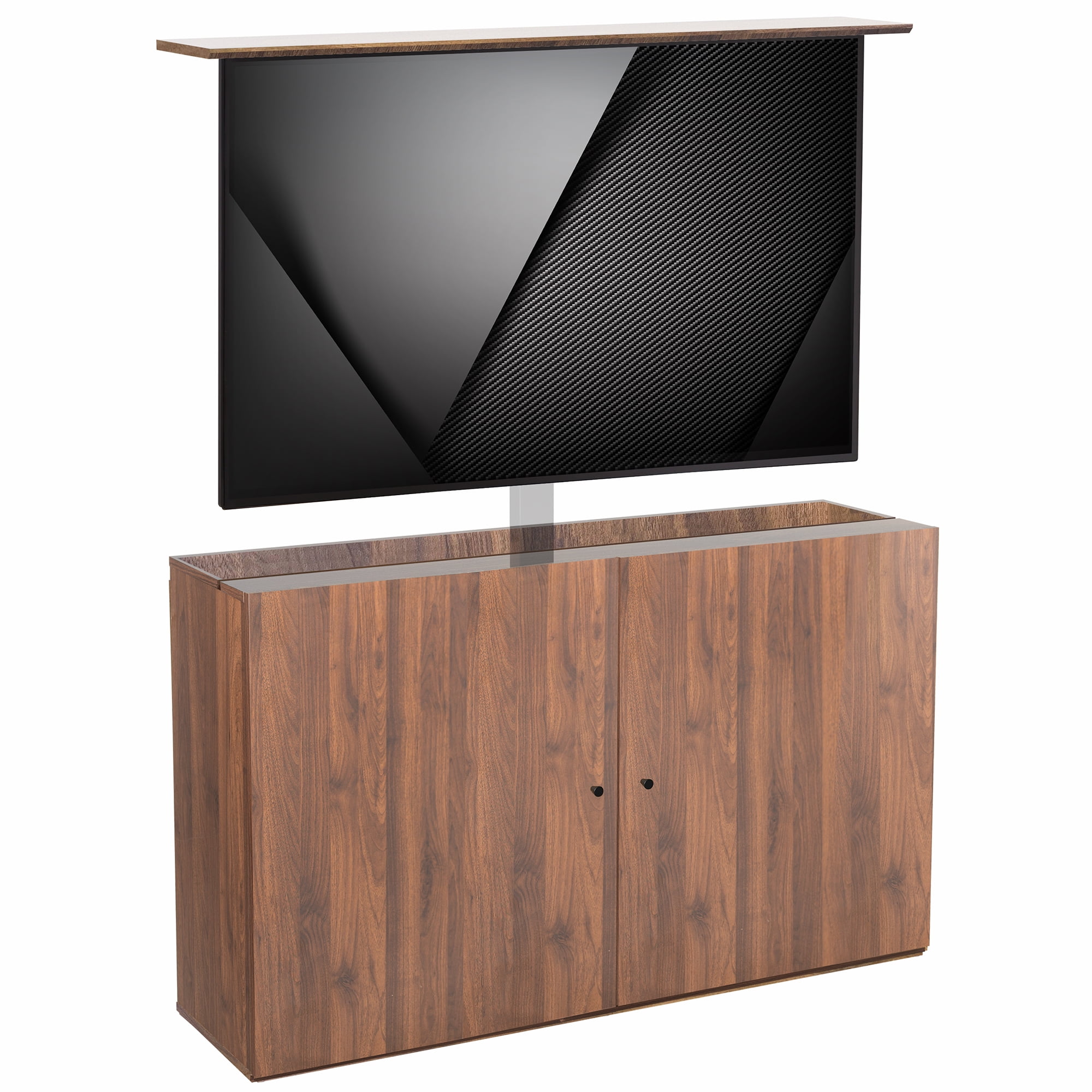 VIVO Walnut Motorized Vertical Lift Concealed TV Cabinet, Hold 32”-55 ...