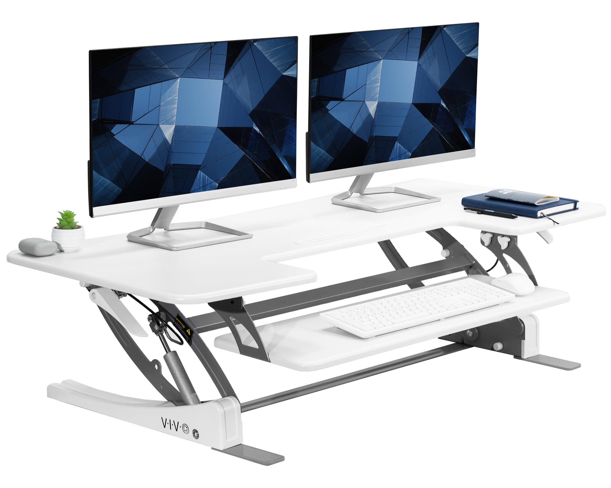 "VIVO 48"" Ergonomic Height Adjustable Dual Office Table Converter ...