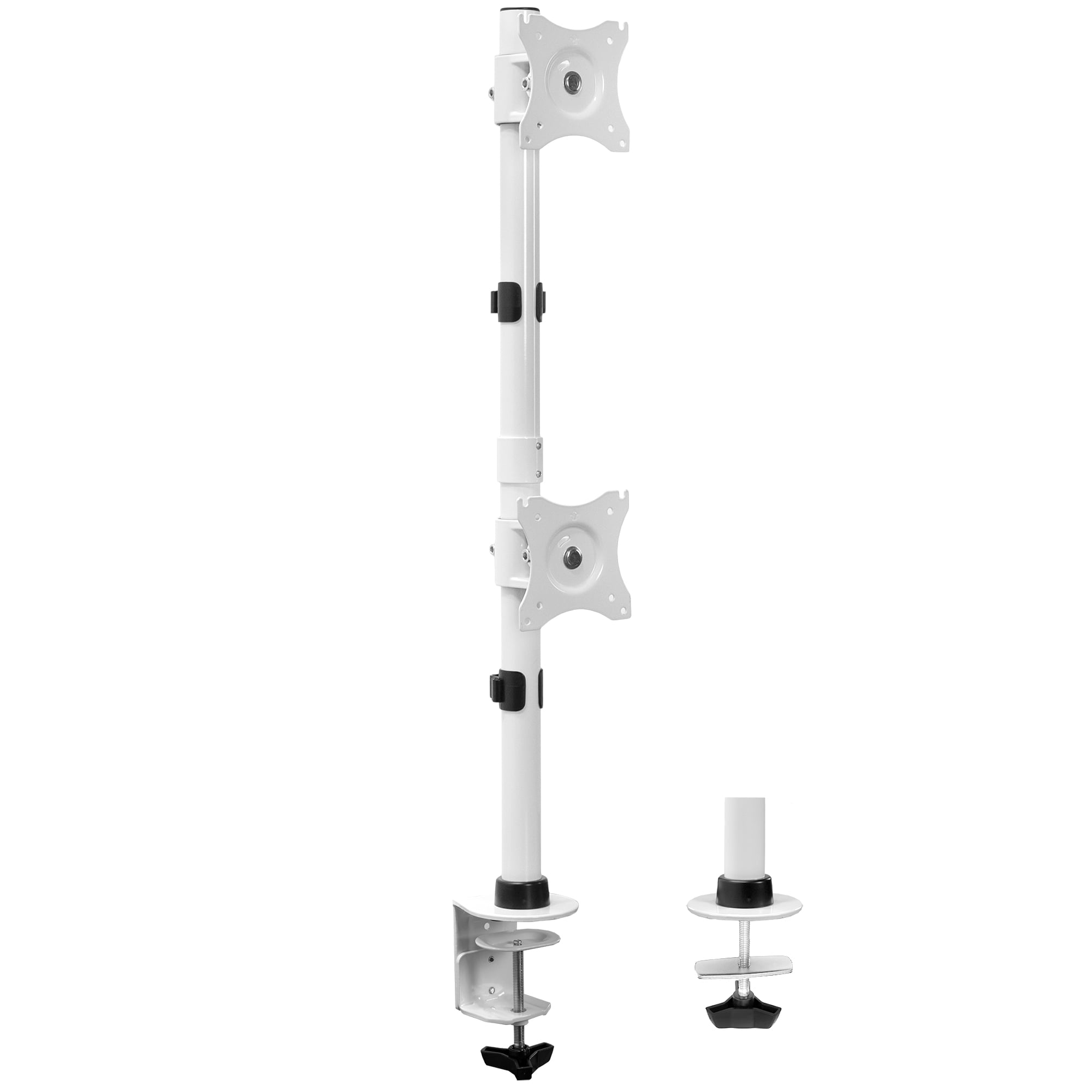VIVO White Dual Computer Monitor Desk Mount, Vertical Array, 2 Screens ...