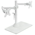 VIVO White Dual Monitor Adjustable Mount w/ Glass Base, Fits 2 Screens ...