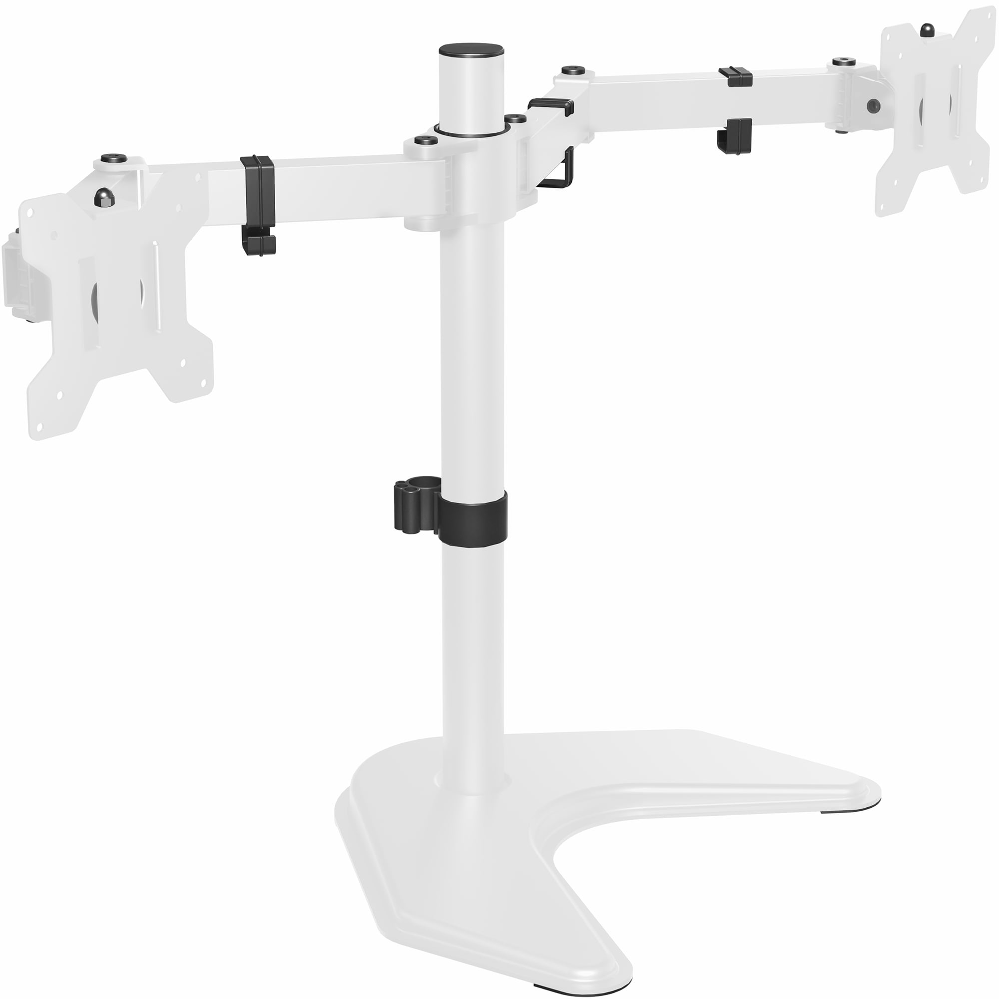 VIVO White Dual Monitor Computer Desktop Stand Mount, VESA Compatible ...