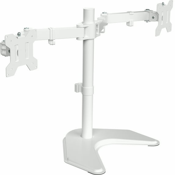 VIVO White Dual Monitor Computer Desktop Stand Mount, VESA Compatible ...