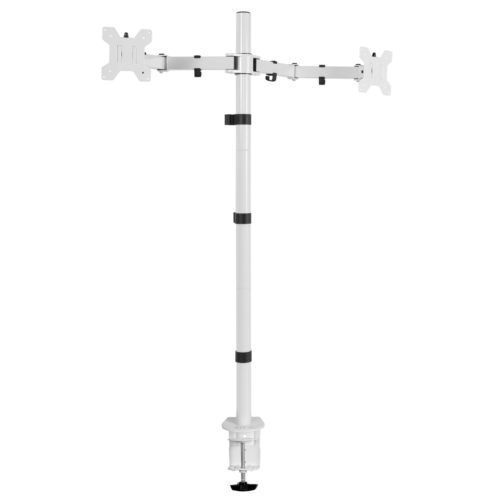 VIVO White Dual Monitor Extra Tall Adjustable Desk Mount for up to 27 ...