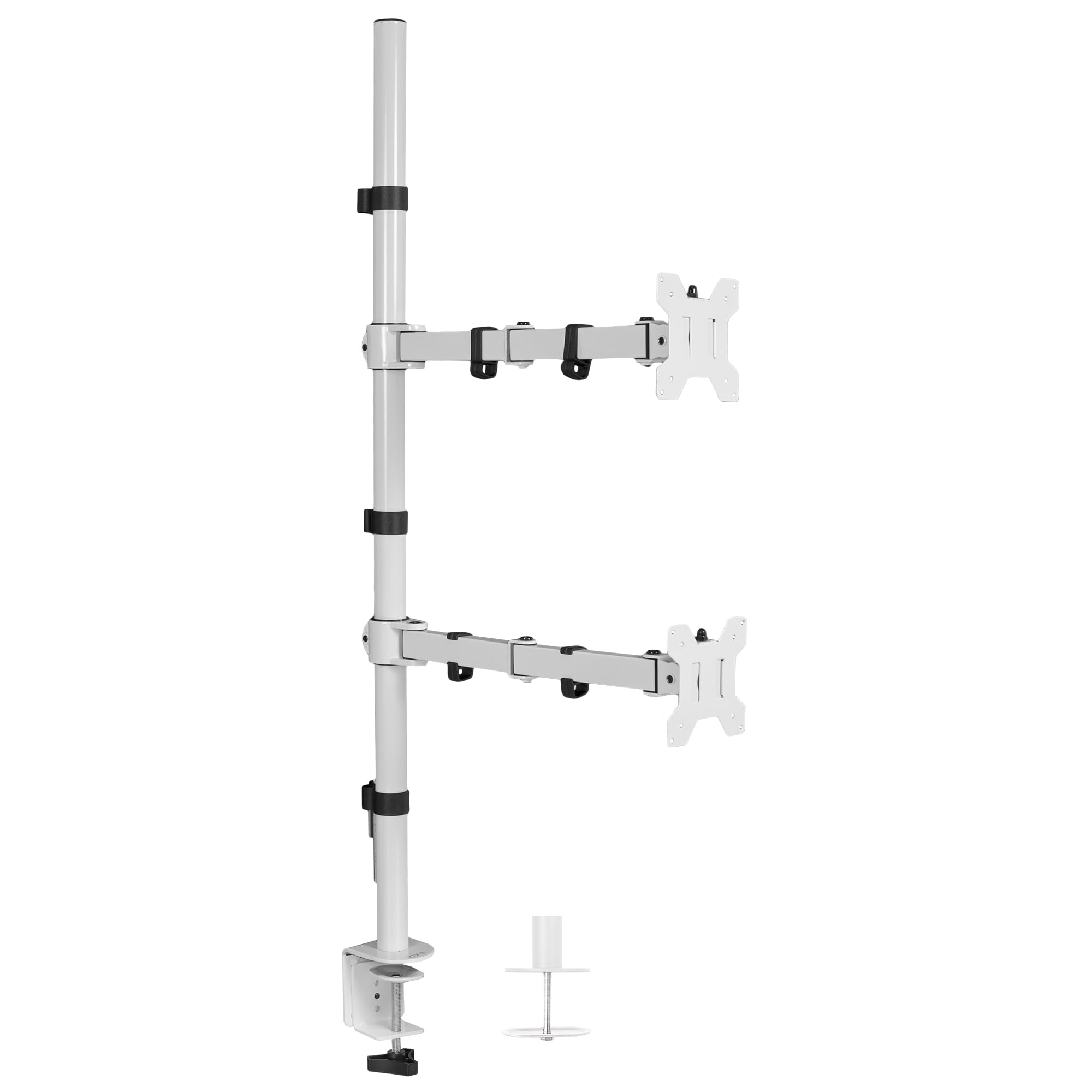 VIVO Dual Monitor Desk Swivel Mount, White, Extra Tall Adjustable Stand ...