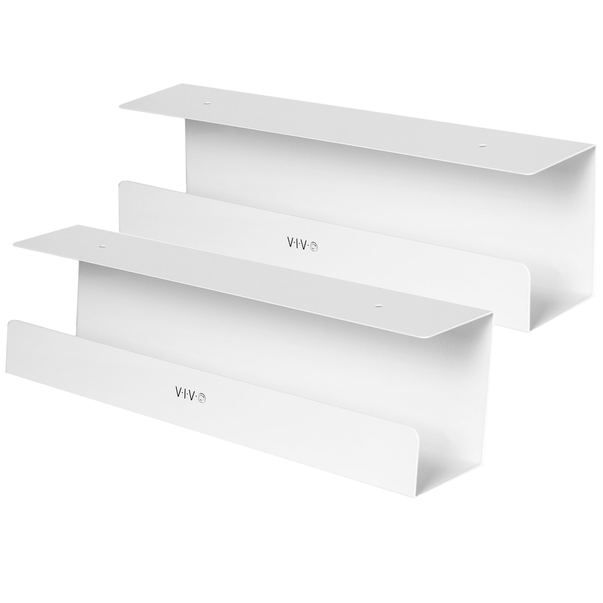 VIVO White Dual Under Desk 17" Cable Management Trays, Wire Organizers ...
