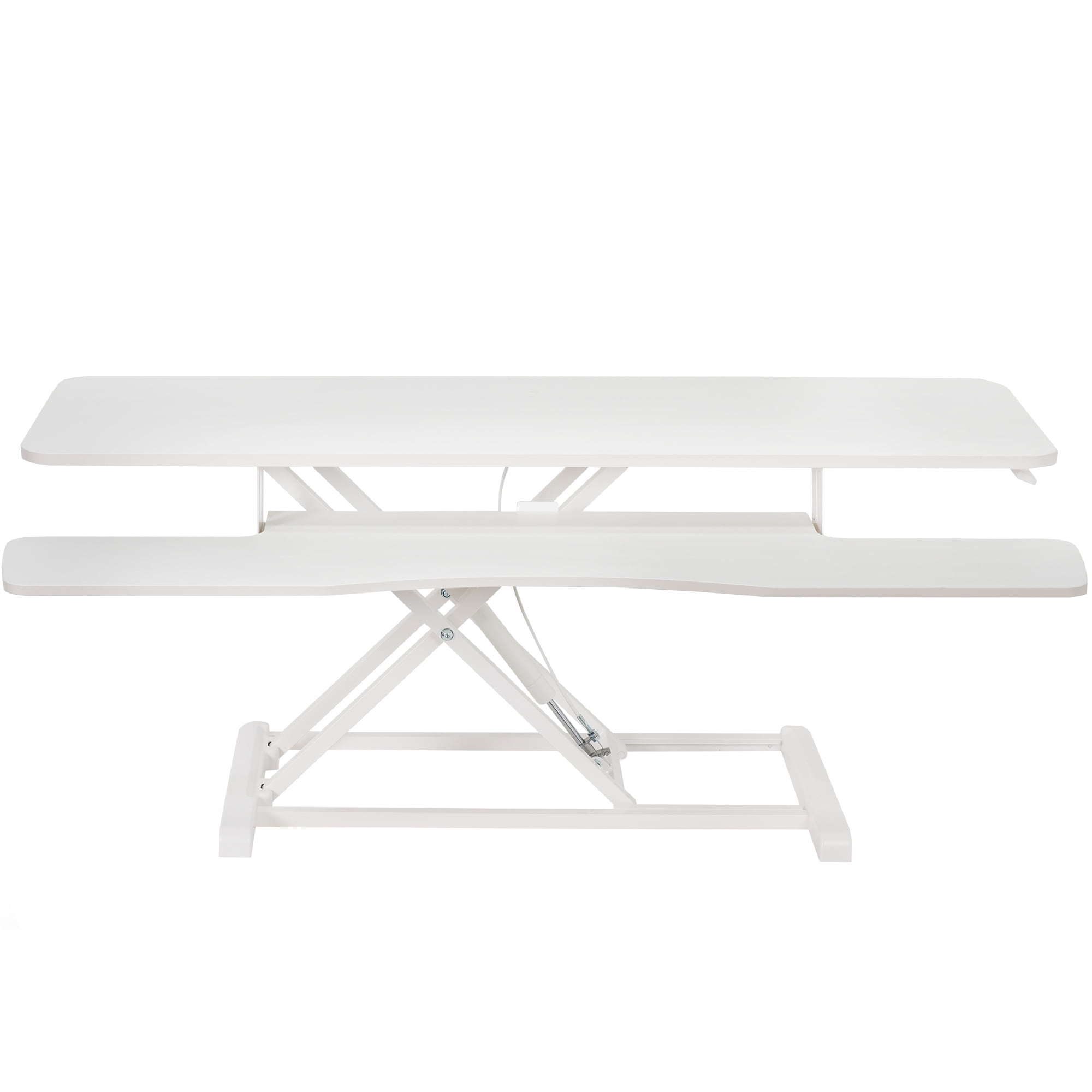 VIVO White Height Adjustable 48" Standing Desk Monitor Riser, Sit Stand ...