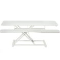 VIVO White Height Adjustable 48" Standing Desk Monitor Riser, Sit Stand ...
