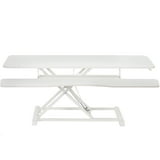 VIVO White Height Adjustable 48" Standing Desk Monitor Riser, Sit Stand ...