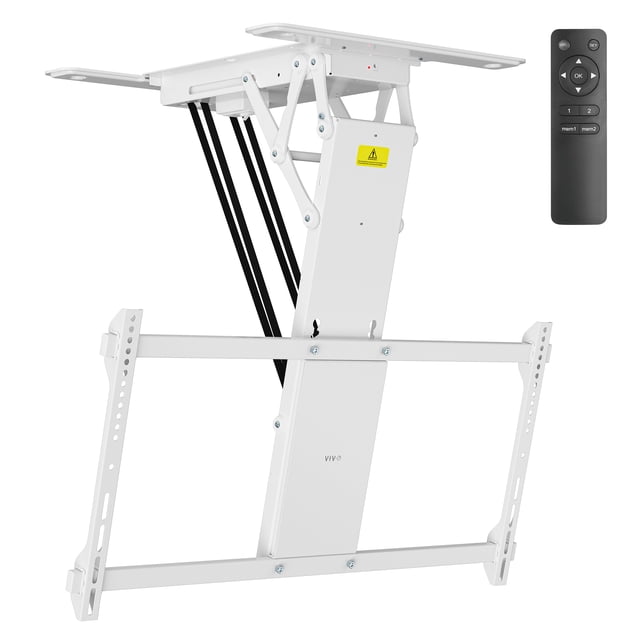 VIVO White Motorized Flip Down Pitched Roof Ceiling TV Mount for 40" to ...