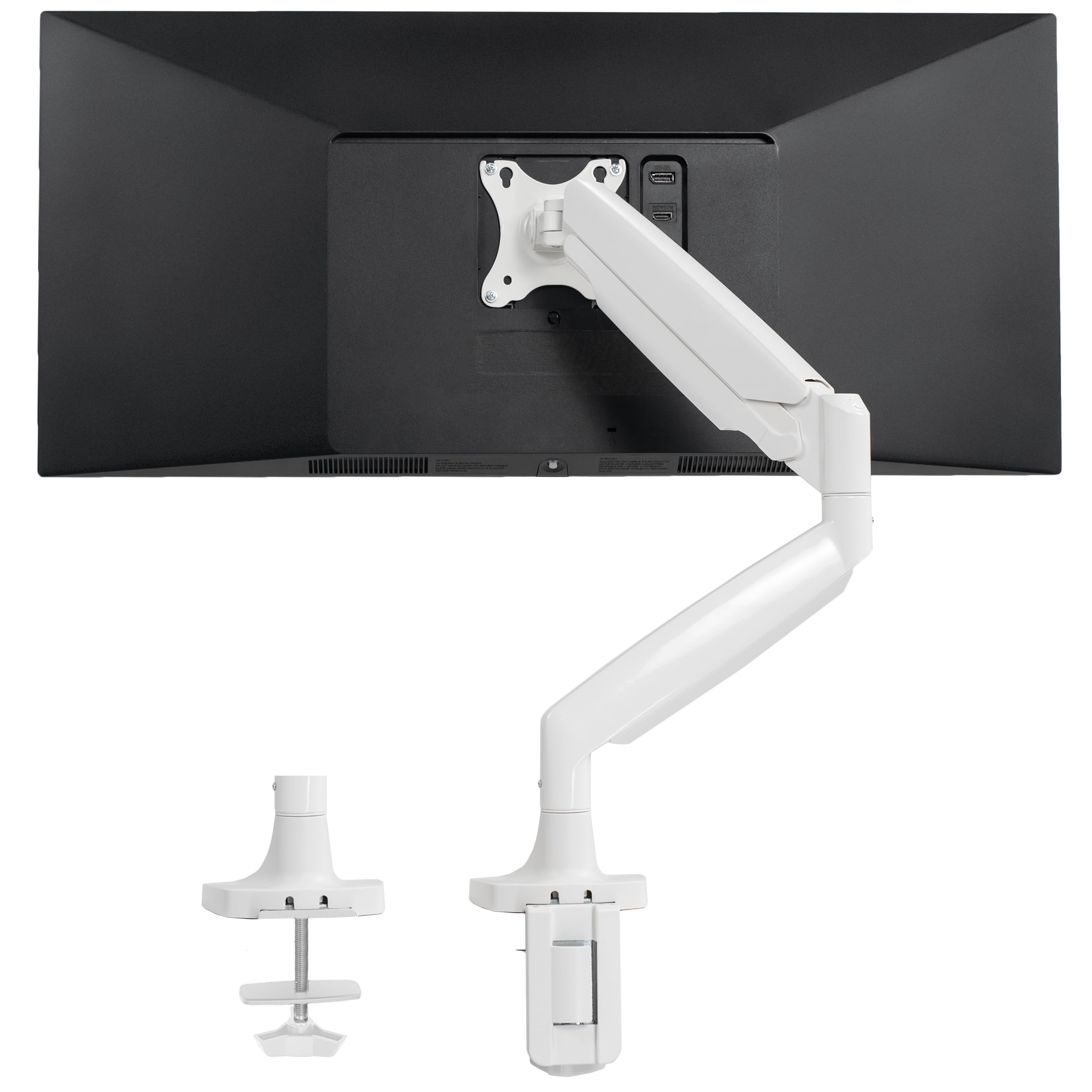 VIVO White Single 40" Ultrawide Computer Monitor Desk Mount, Pneumatic ...
