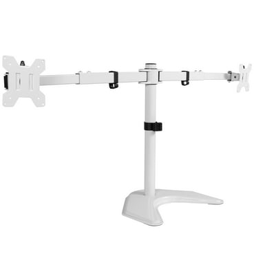 VIVO White Dual Monitor Desk Mount Adjustable Stand, Fits Screens up to ...