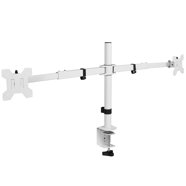 VIVO White Dual Monitor Desk Mount Adjustable Stand, Fits Screens up to ...