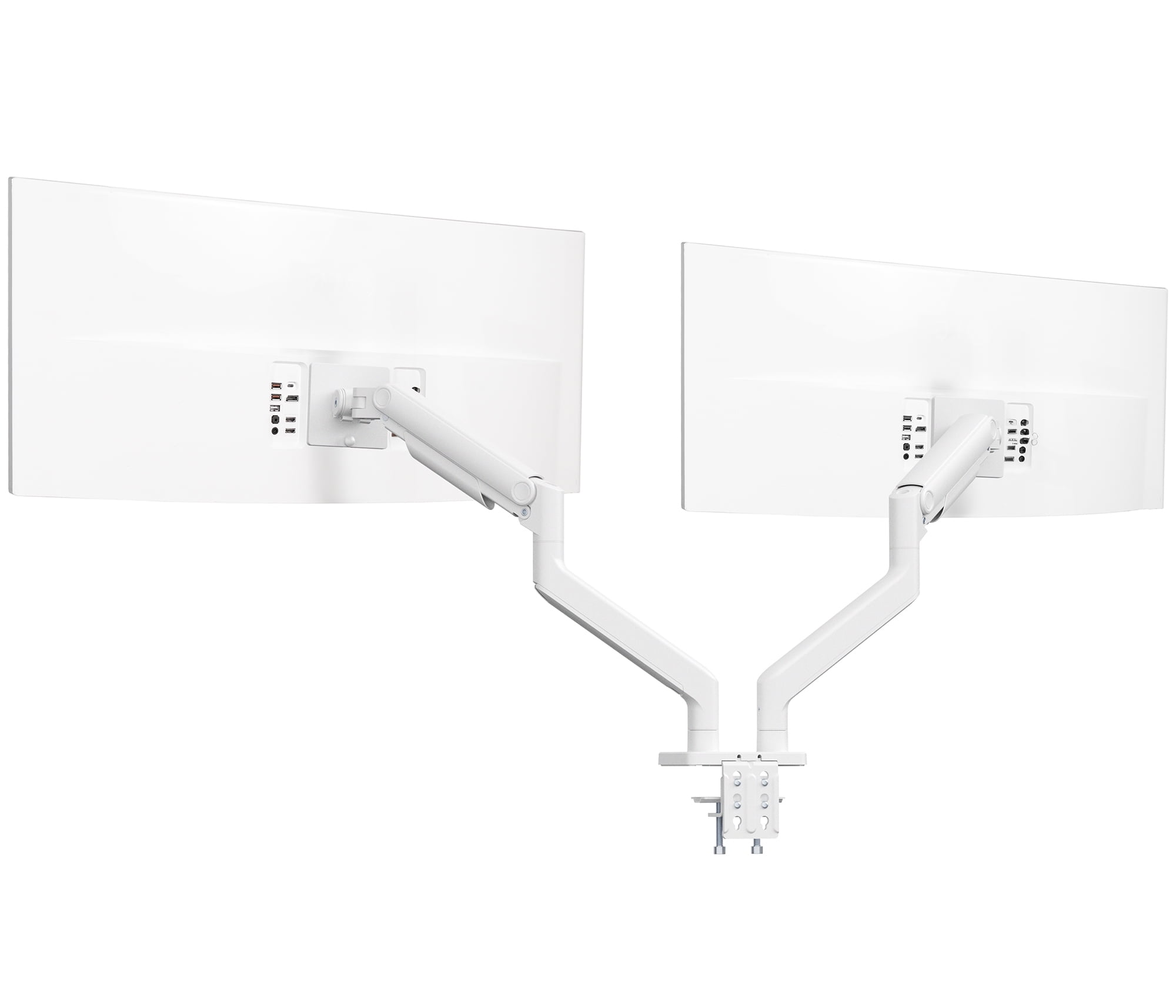 VIVO White Tension Spring Dual Ultra Wide Monitor Mount, Up to 45 ...