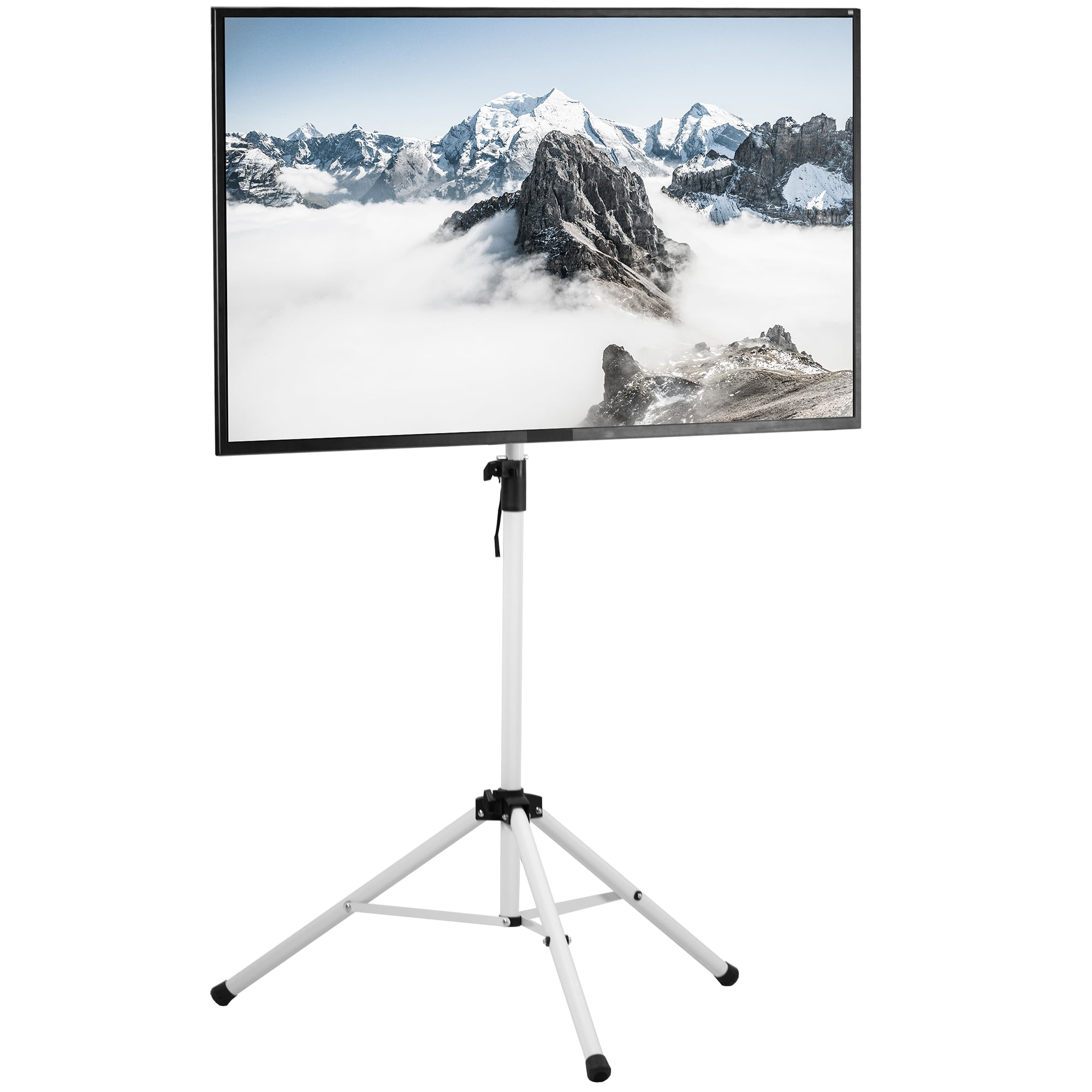 "VIVO Portable White Tripod, Adjustable Mount, TV Display Floor Stand ...