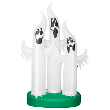 Gymax 6FT Halloween Inflatable Blow Up Ghost w/ Pumpkin LED Lights Yard ...