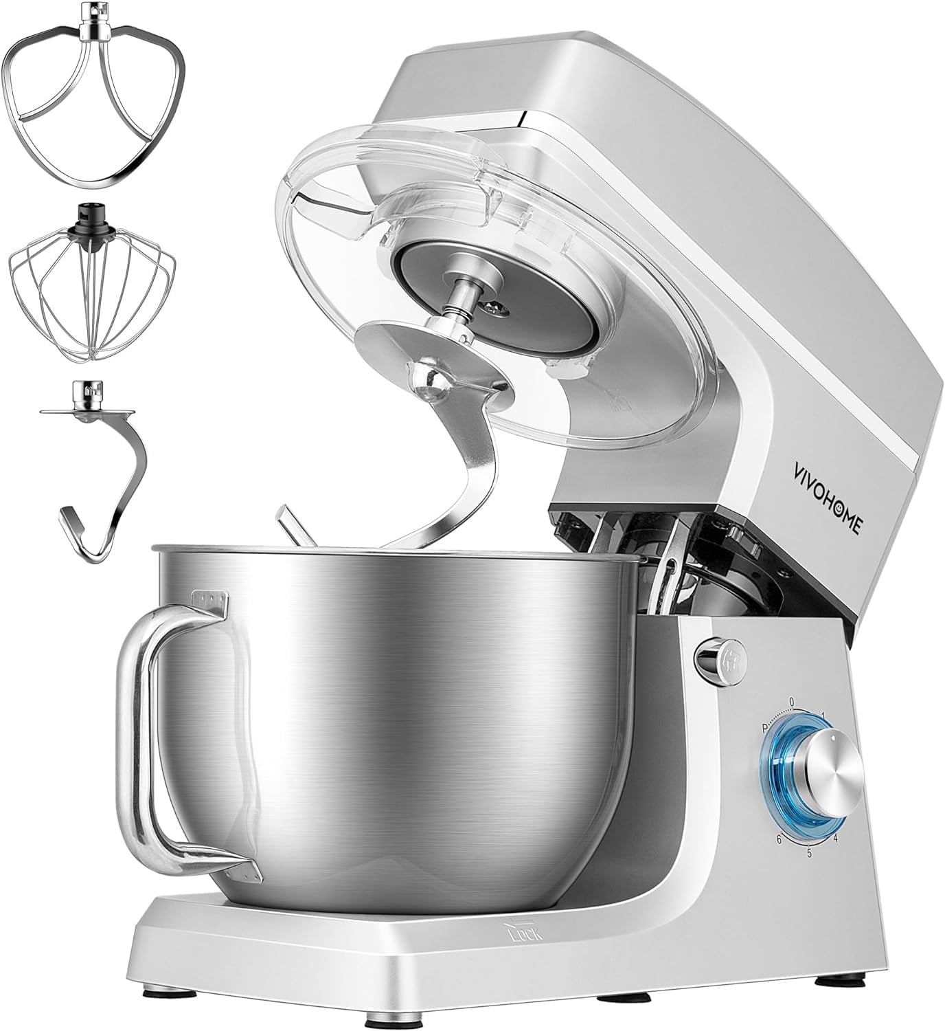 VIVOHOME 7.5 Quart Stand Mixer, 660W 6-Speed Tilt-Head Kitchen Electric ...